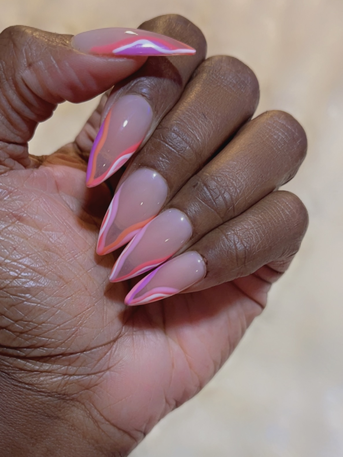 Summer Waves Modern French Tip Nails - Awkwarly April
